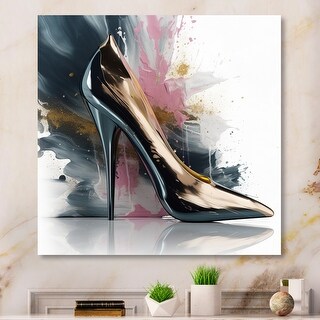 Designart "Pink High Heel Enchantment Iii" Fashion Wall Art For Living Room - Bed Bath & Beyond ...